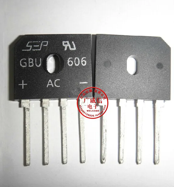 50PCS Imported TV bridge rectifiers KBJ6J U6KBA80R GBU605 GBU606 GBU6J ...
