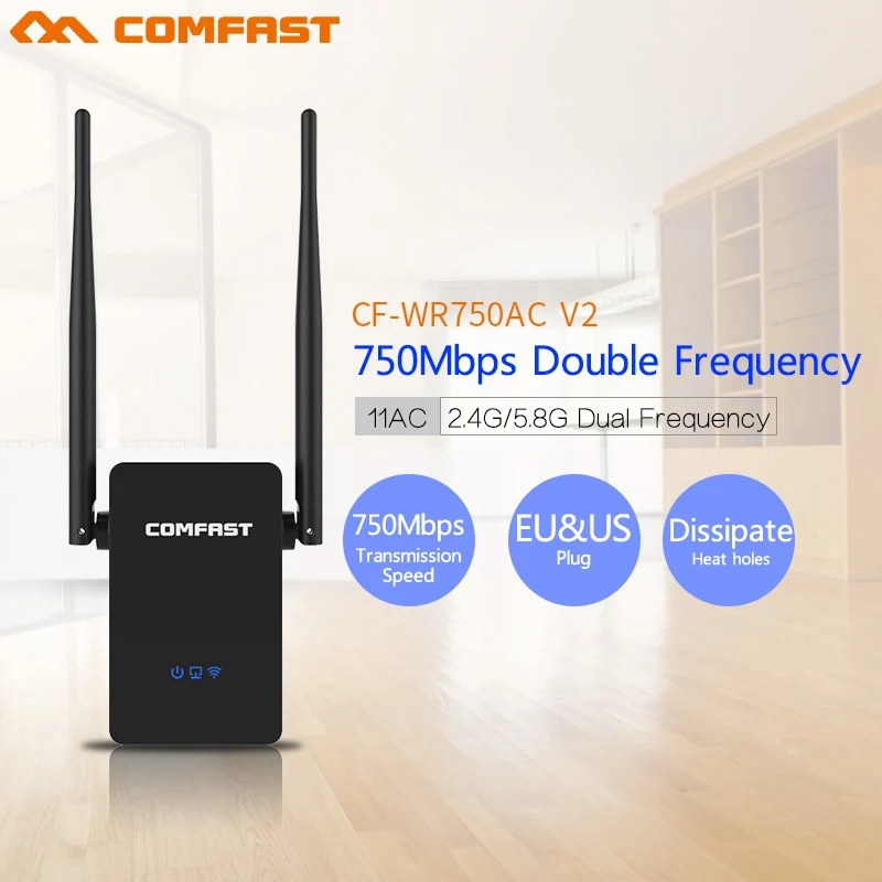 Comfast Cf Wr750 V2 Dual Band 750mbps Wifi Repeaters Roteador 80211ac Wireless Router 245ghz