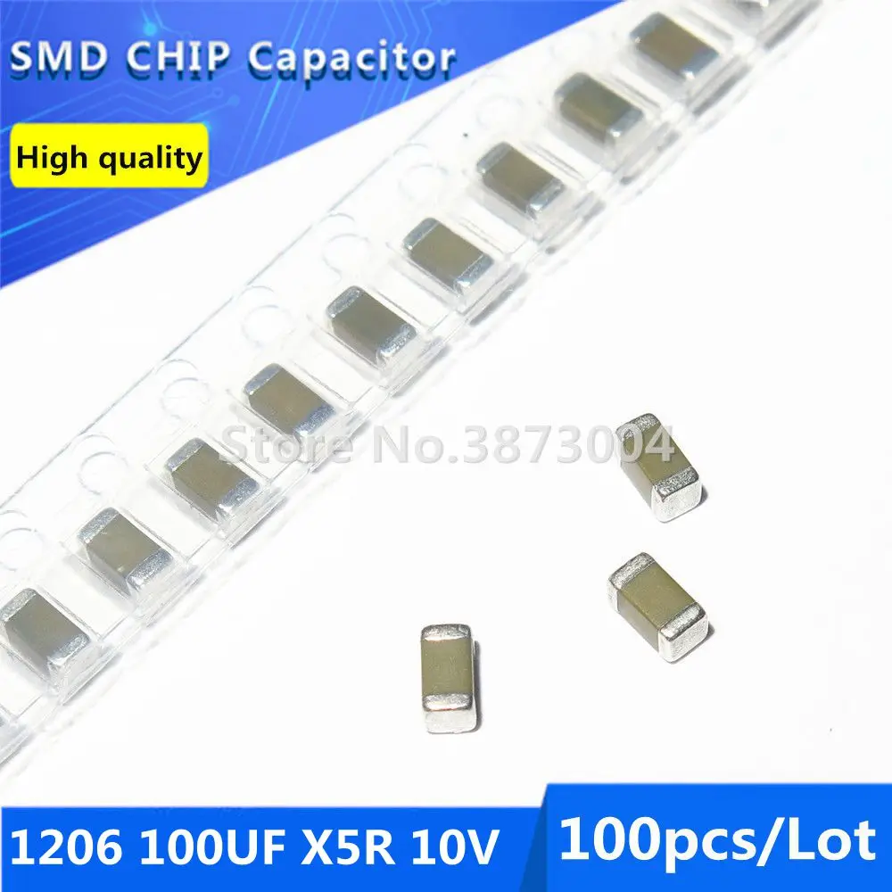 100pcs 1206 100UF X5R 10V Thick Film Chip Multilayer Ceramic Capacitor|Voltage Regulators ...