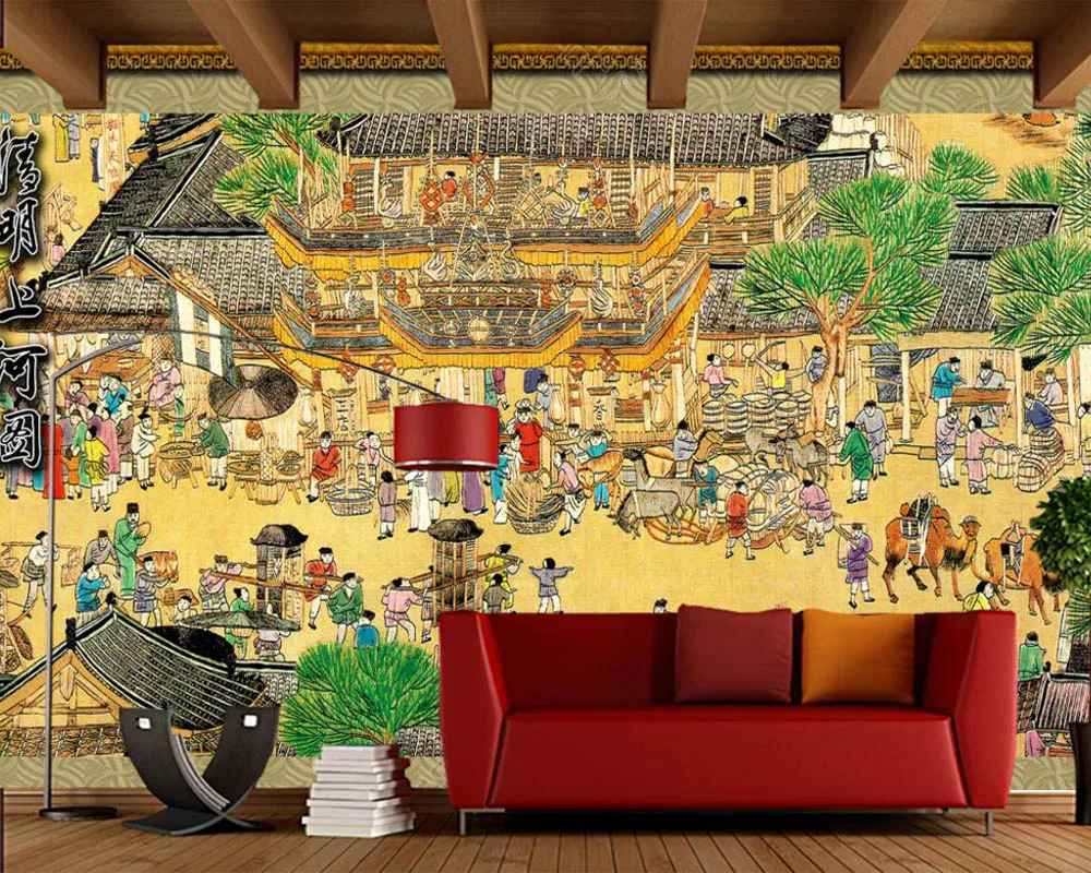 Papel de pared Chinese ancient characters landscape wallpaper murals ...