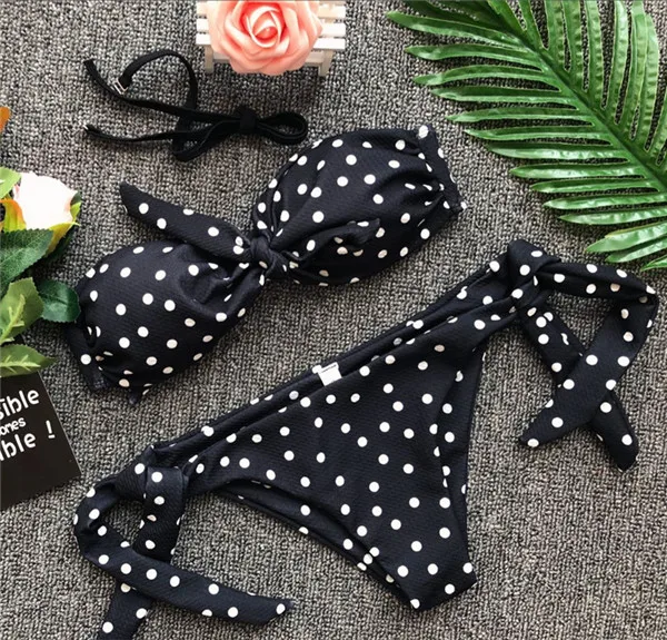 Buy Bikini Set 2018 New Dot Print Sexy Swimsuit Bikini