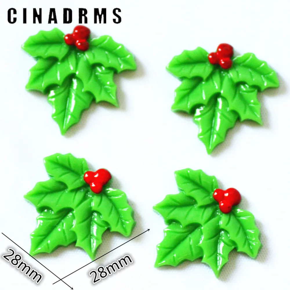 28mm Christmas Holly Leaf,Resin Christams home Decoration miniatures ...
