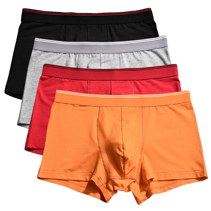 Homem sob o uso shorts boxer underwear masculino boxers hombres laranja ...