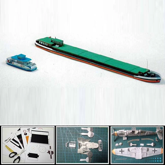 Paper Model Zeeslag Poolse binnenland motor barge BM 5401 29 cm lange ...