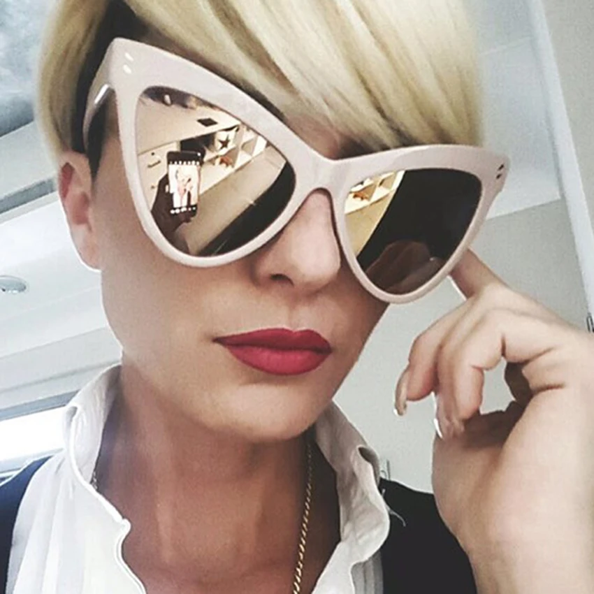 Sikygeum Fashion Sexy Big Cat Eye Women Sunglasses Brand Designer