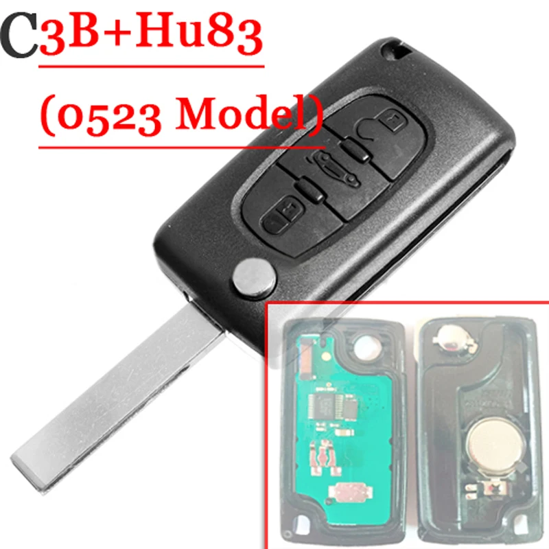 Llave remota de 3 botones para Citroen Triumph HU83/VA2 Blade 433MHZ ...