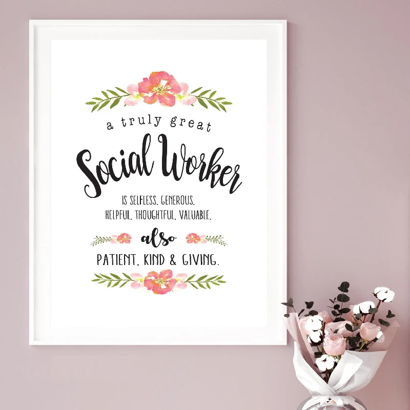 Wall Décor Wall Hangings A Truly Great Social Worker Art Print Art Gift ...
