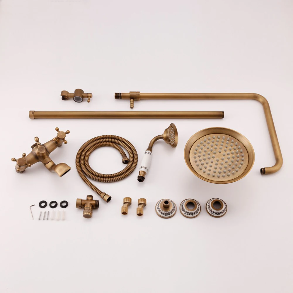 Shower Faucets Retro Brushed Bronze Bathroom Shower Faucet Set ...