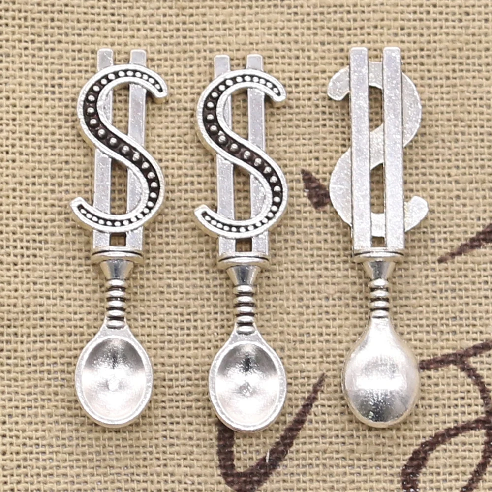 20pcs-Charms-Money-Dollar-Spoon-37x9mm-Antique-Silver-Color-Plated ...