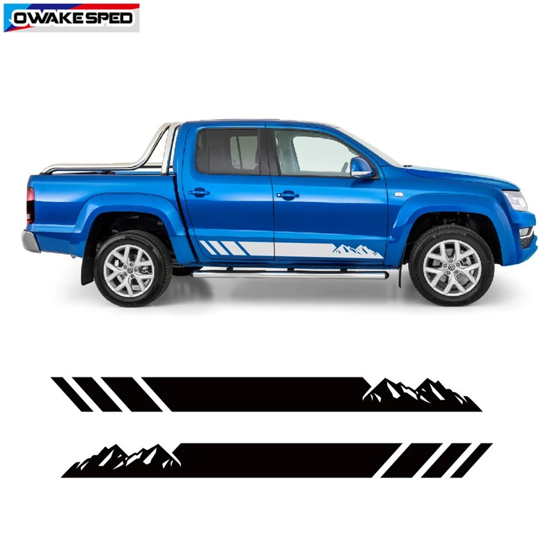 For Volkswagen Amarok Mountain Graphics Vinyl Decal Car Door Side Skirt ...