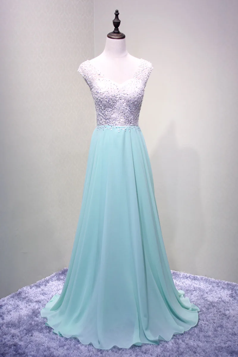 Mq Real Picture Lime Green Prom Gown V Neck Crystal Beading Sexy