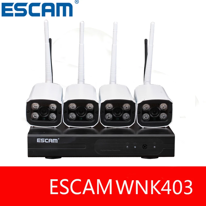 Original ESCAM 4CH WIFI NVR KIT WNK403 Wireless NVR Kit P2P 720P HD ...