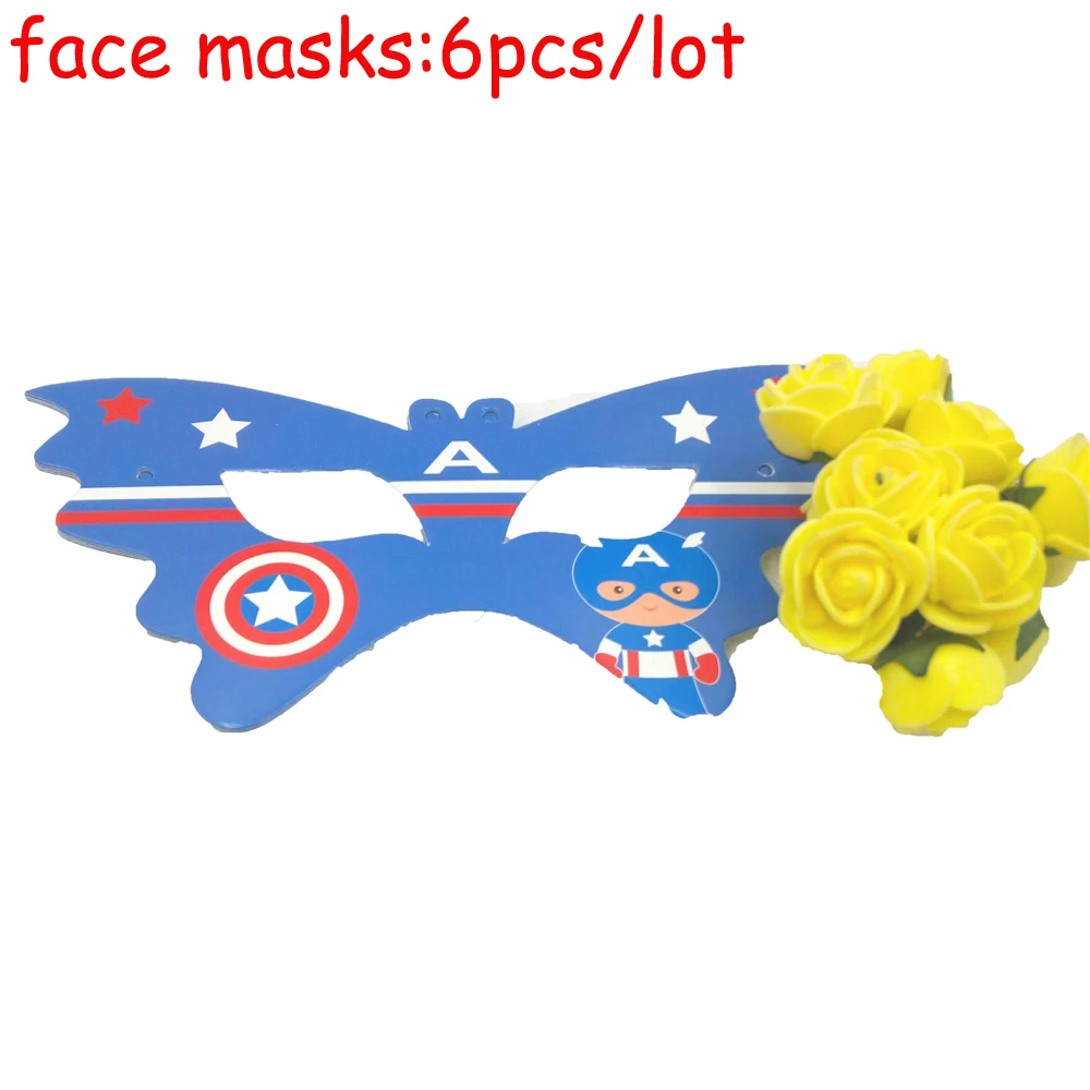 6 шт. маска для тематической вечеринки с изображением Капитана Америки ...