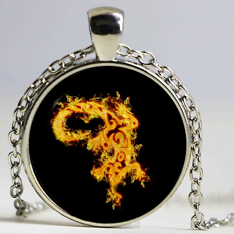 Silver Color Chain Hot Sale Lizard Necklace Reptile Jewelry Flame ...