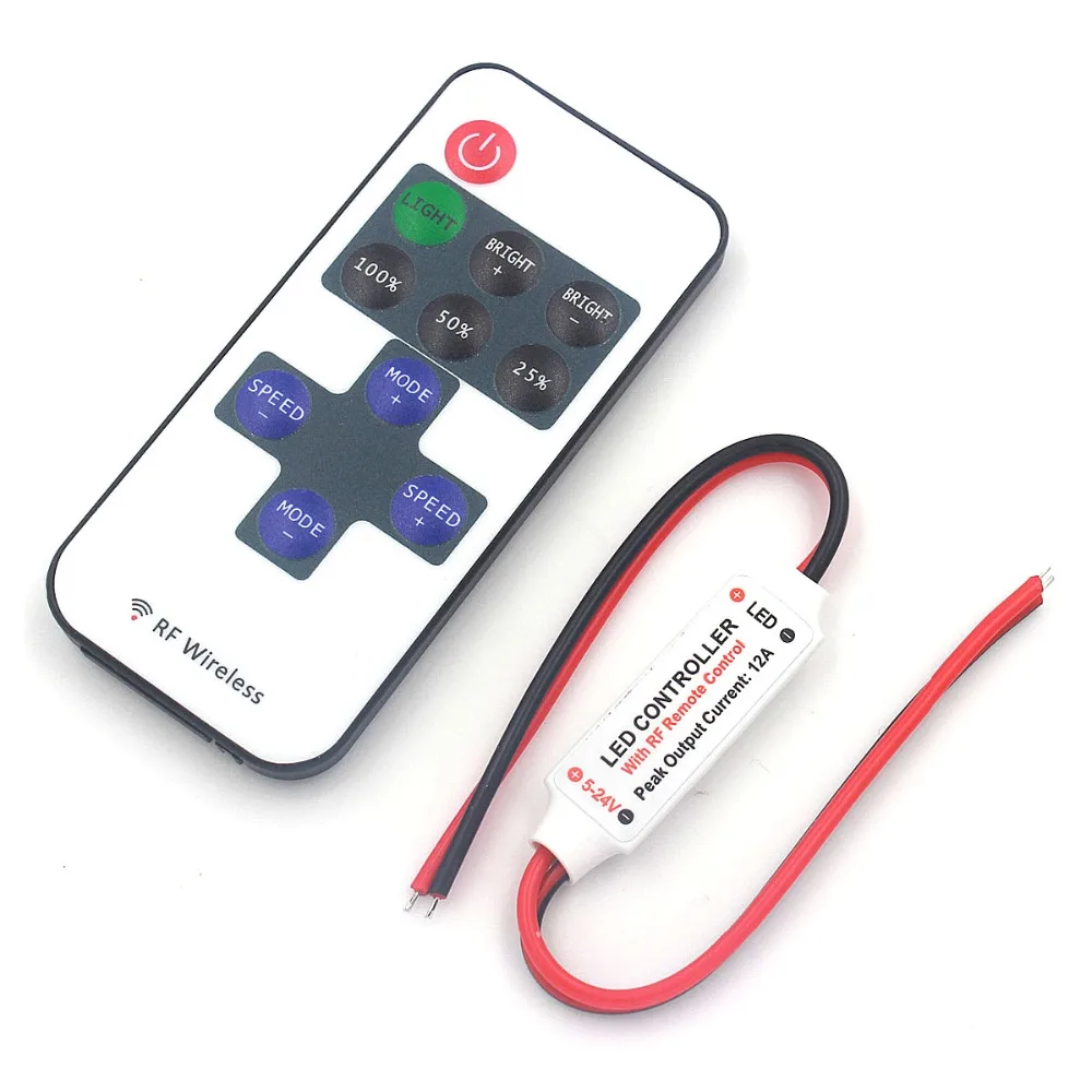 AISTARRY DC5V 24V 12A RF Wireless Controller LED Dimmer with 11Key ...