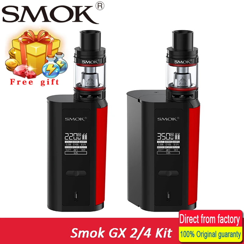 100% Original SMOK GX2/4 TC Vape Kit with 220W/350W Box Mod & TFV8 Big ...