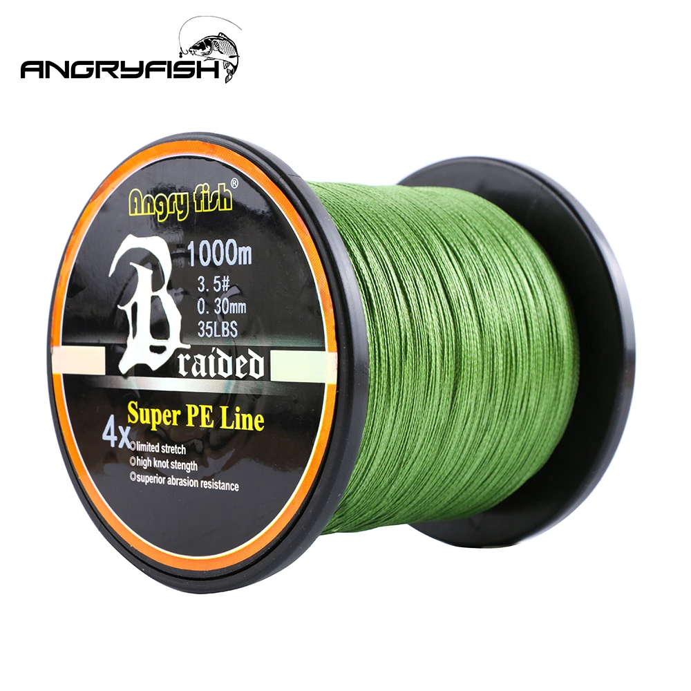Angryfish Wholesale 1000m 4x Braided Fishing Line 8 Colors Super Pe Line Strong Strength ...