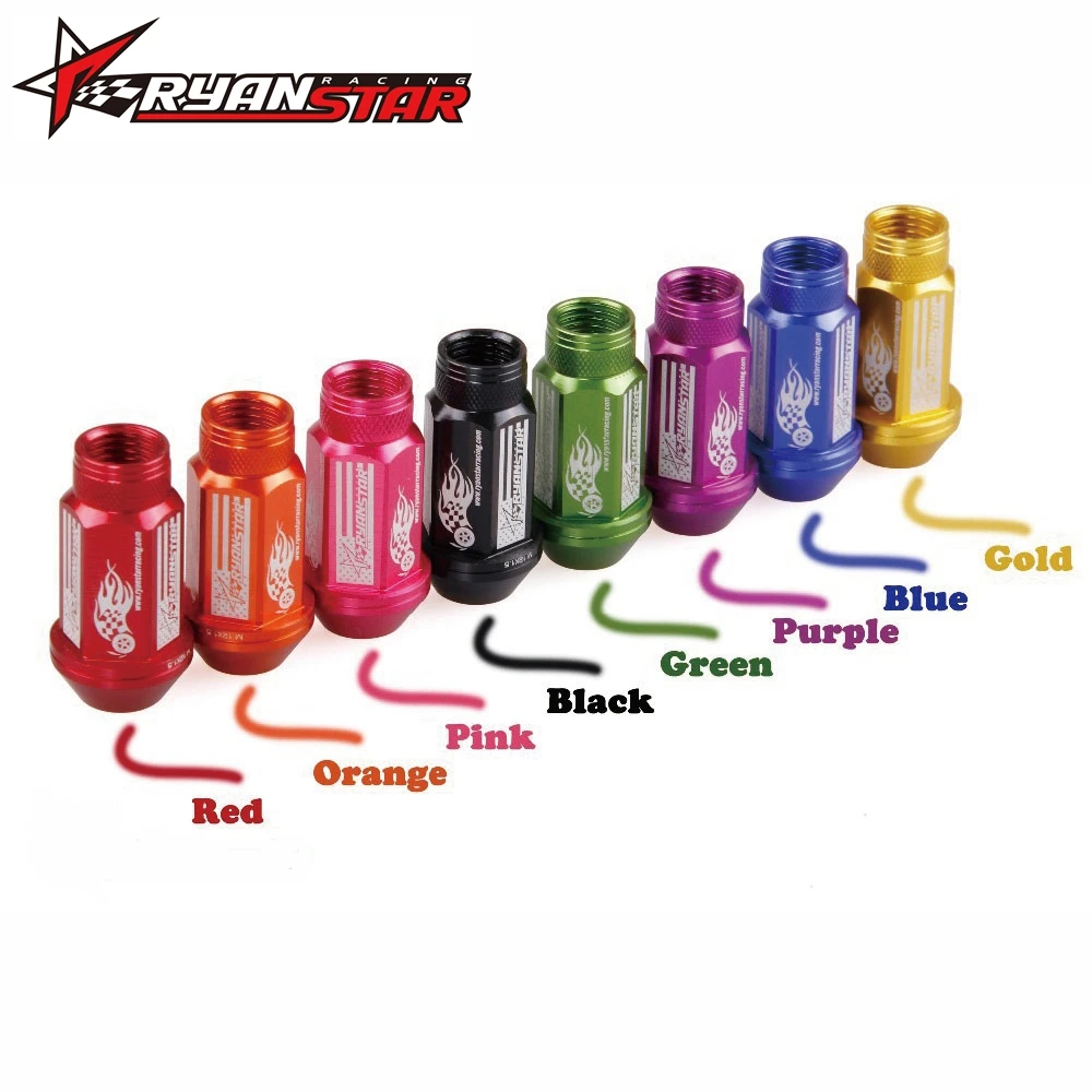 RYANSTAR 52MM wheel lug nuts + Stickers P12x1.5|nut kit|nut fibernut ...