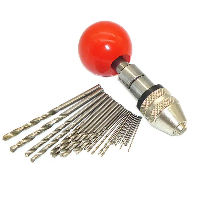 25pcs HSS Straight Shank Twist Drill Bit Set 0.5mm 3mm + Swivel Ball ...