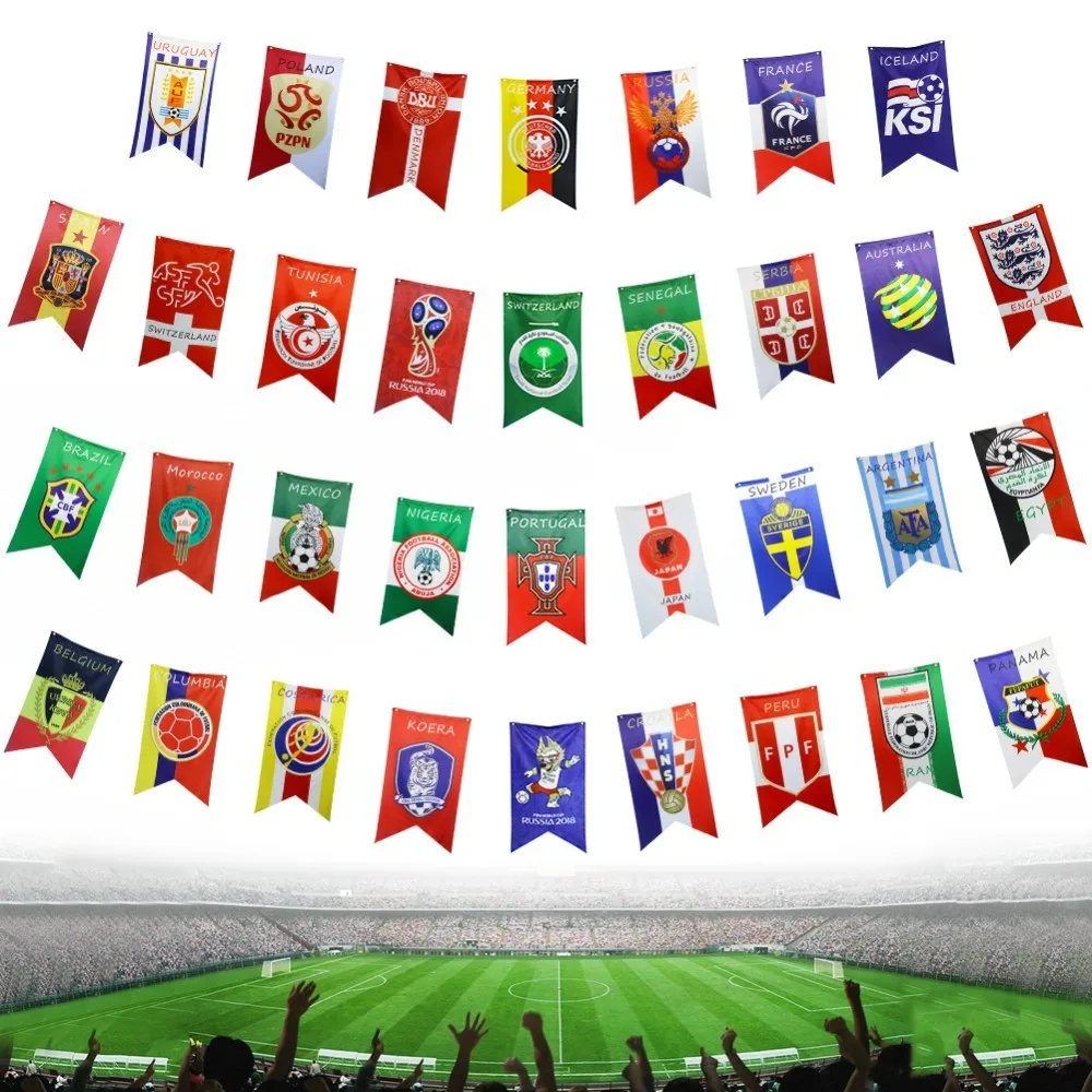Creative Store Decoration 2018 Football World Cup Team Logo Bunting ...