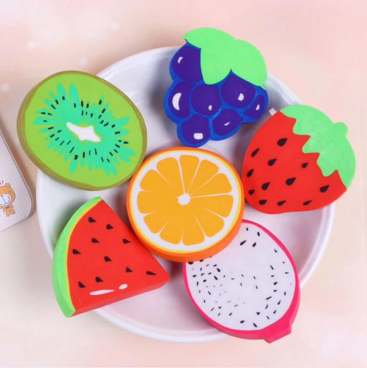 6pcs Novelty Fruit Erasers Rubbers Shape Kids Stationary Fun Eraser Series|erase| - AliExpress