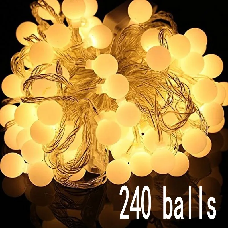 30m Led String Lights With 240 Led Ball Ac 220v Holiday Decoration Lamp ...