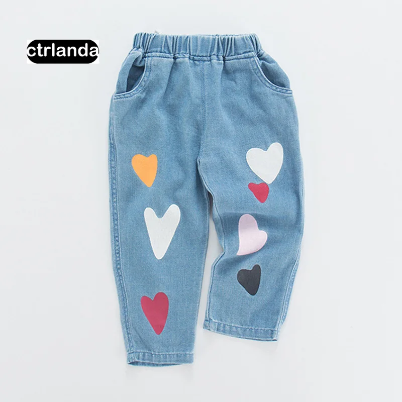 girls pants kids cotton jeans soft long trousers children clothing ...