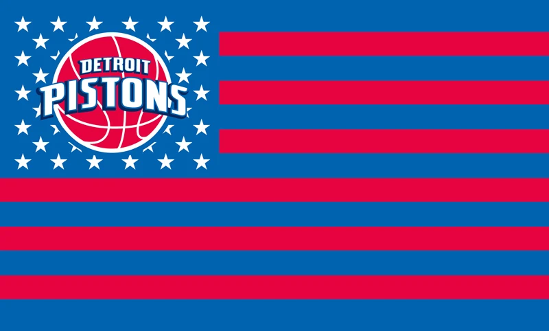 Detroit Pistons Flag USA With Stars and Stripes Flag 3x5 ft custom ...