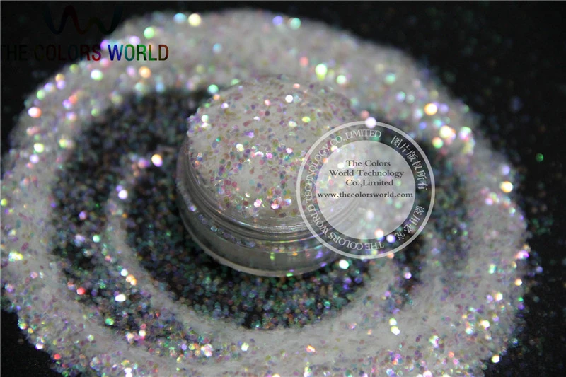 NO.22 1mm Iridescent white with colorful light Color Glitter Powder for ...