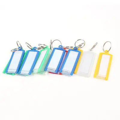 12 Pcs Metal Keychain Colors Soft Plastic Name Tag Badge Clip Holder ...