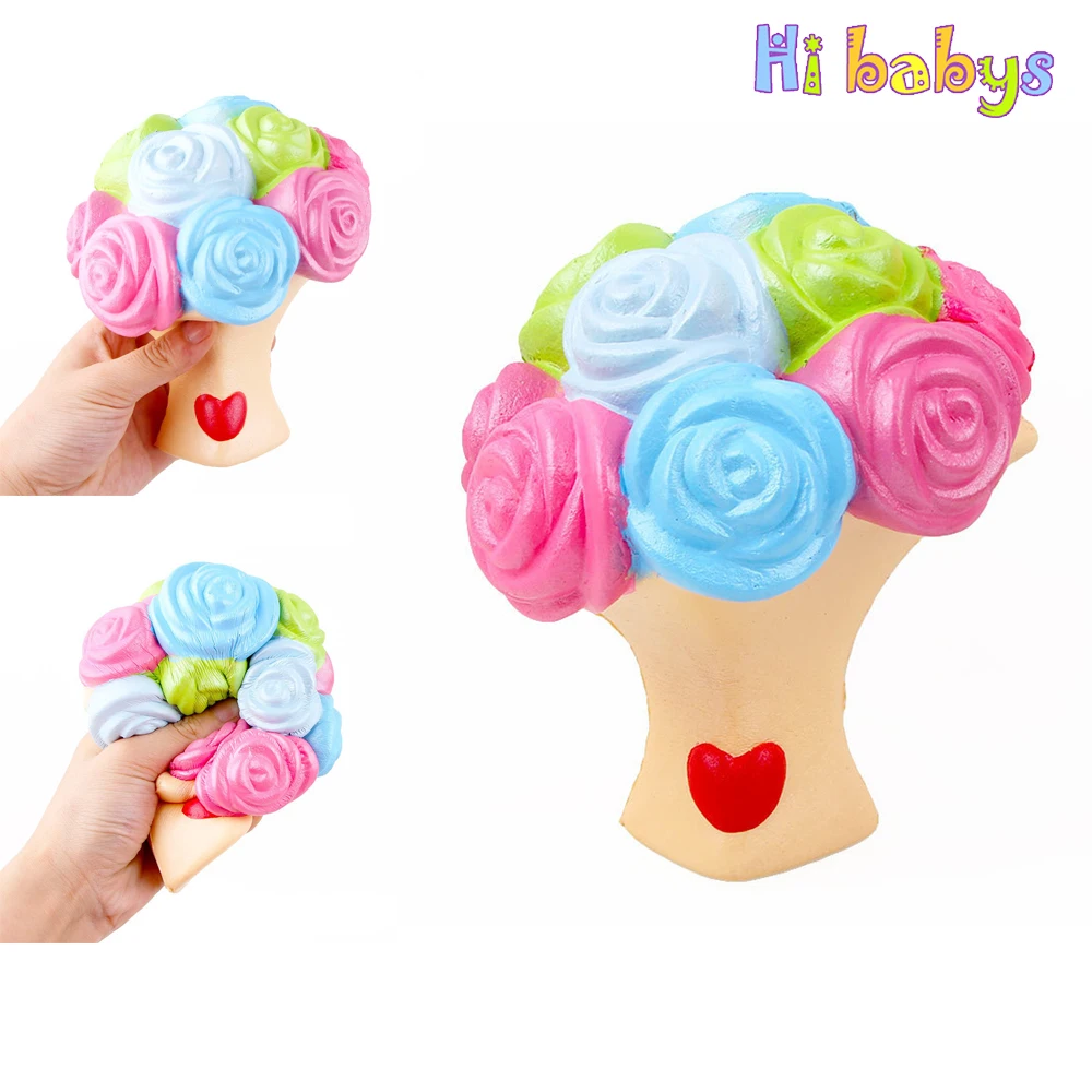 Giant Squishy Rose Flower Squeeze Toy Slime Smooshy Mushy Antistress ...