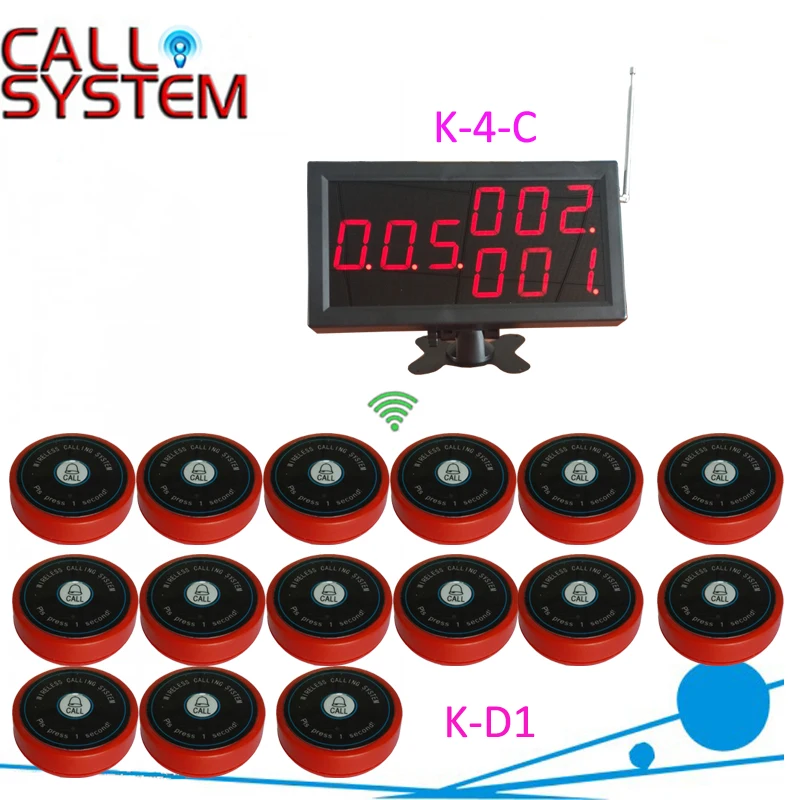 Wireless waiter call system 1 set 1 monitor screen 15 bell buzzer for ...
