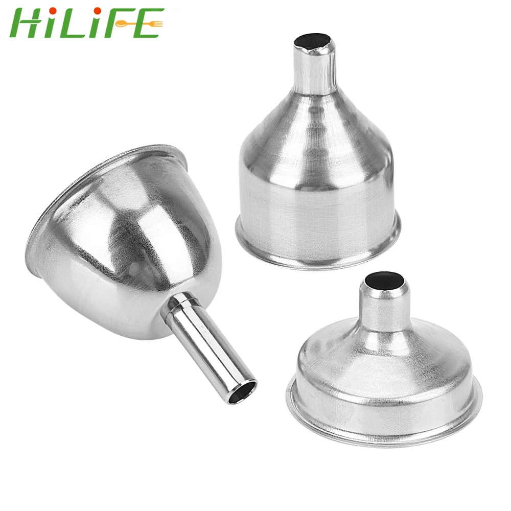 HILIFE Mini Metal Funnel Small Mouth Stainless Steel Bar Wine Flask ...