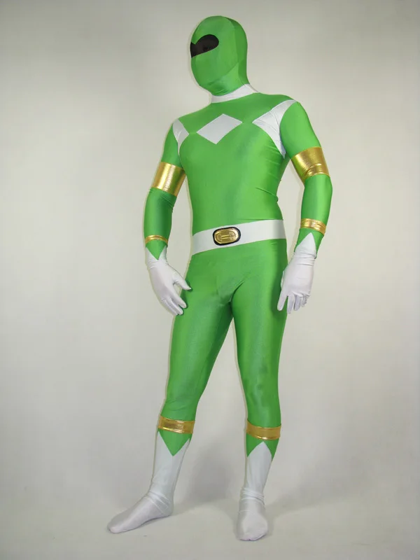 Free Shipping Green Ranger Costume Spandex Lycra Full Body Suit Kyoryu ...
