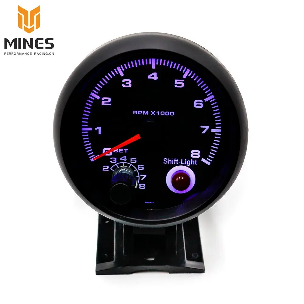 CNSPPED3 3/4" Universal Black Color 0 8000 Racing Speedometer Meter ...