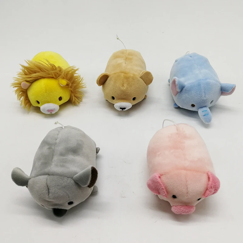 2018 Cute Animals Bear/Lion/Pig/Elephant/Mouse Plush Toys 9cm Screen ...