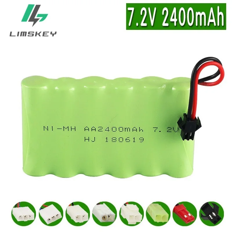 7.2v 2400mah rechargeable battery pack 7.2v battery 6*AA NIMH battery ...