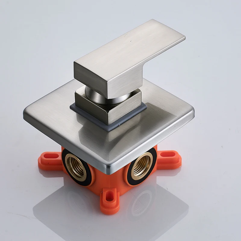 Chrome 1 way Shower Mixer Valve Embedded Box Shower Control Valve ...