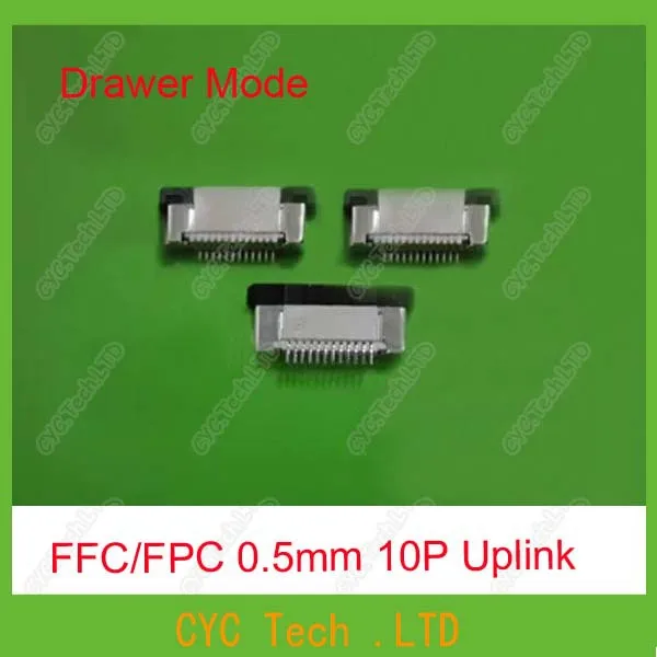 100 pcs drawer mode FPC/FFC connector,0.5mm 10pin drawer up/under ...