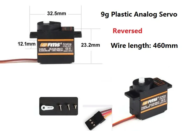 FMS Model 9g 13g 17g 23g 25g 75g Servos Plastic or Metal Analog or ...