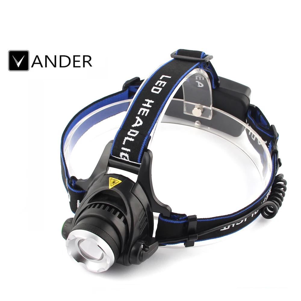 1Pcs LED Headlight CREE T6 headlamp zoom 18650 Head lights lamp 2000lm ...