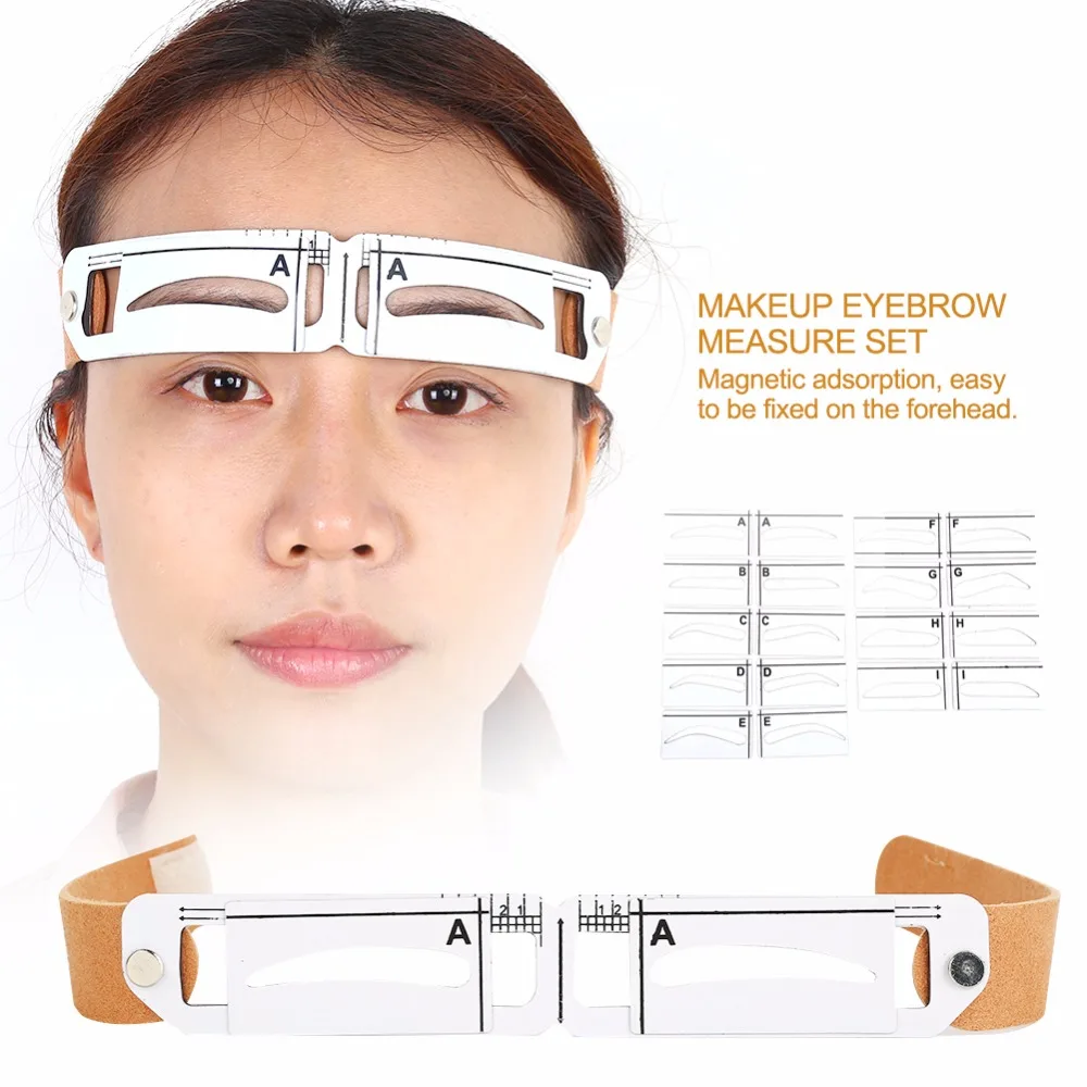 Makeup Eyebrow Measure Shaping Set Disposable Eyebrow Guide Ruler Tools ...