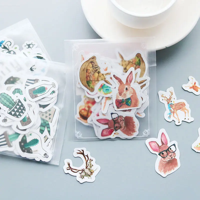 Купить 40 шт./пакет милые животные выражение самоклеящиеся наклейки дет ...