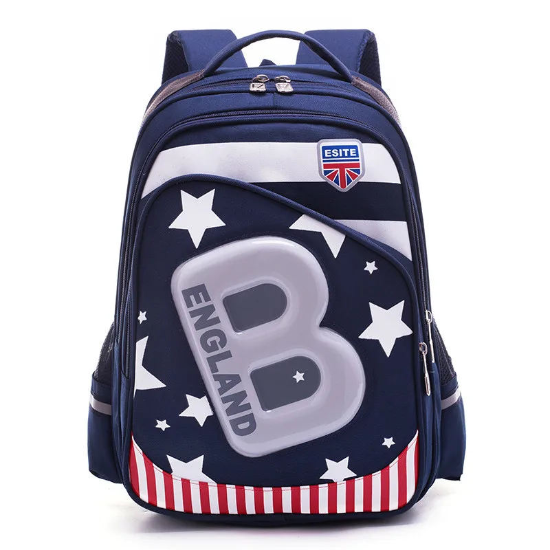 Letter B School Bags for Boys Girls Large capacity Children Orthopedic ...