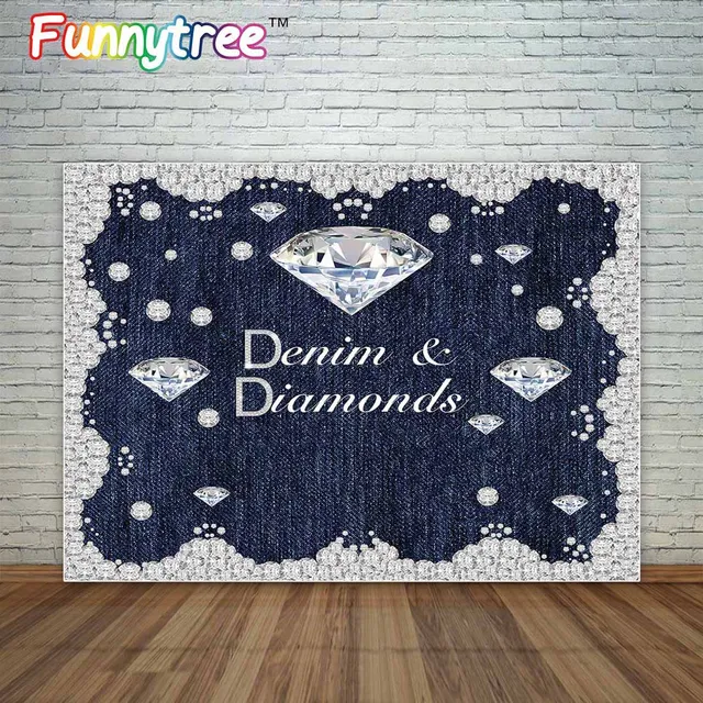 Diamonds on denim fabric wedding backdrop cool and romantic shiny ...