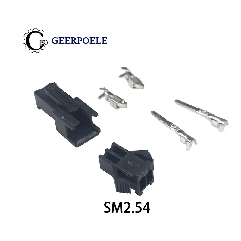 10 대/몫 커넥터 SM 2Pin 피치 SM2.54 mm 커넥터 암 및 수 하우징 + 터미널 SM 2P JST SM2.54 SM 2R|male terminal|set ...