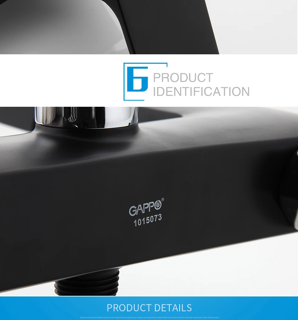 GAPPO Высокое Качество лакированный черный смеситель для ванны s настенный дождь Душевая Головка ...