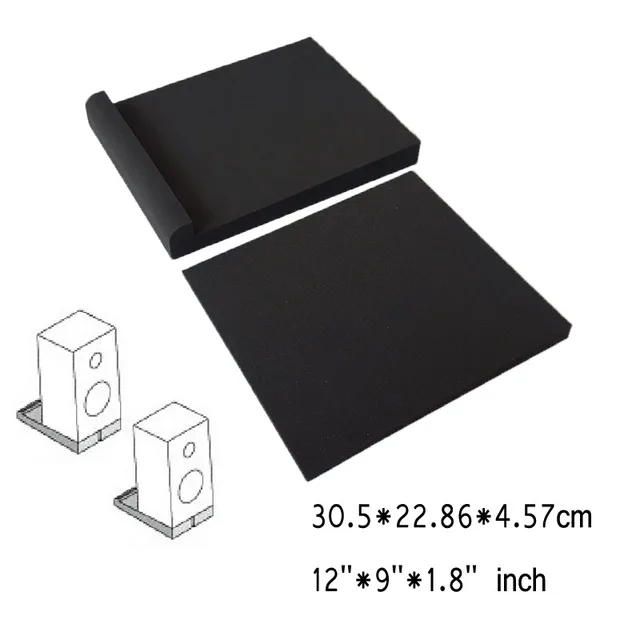 2 Pairs of Studio Monitor Speaker Acoustic Isolation Foam Pads Isolator ...