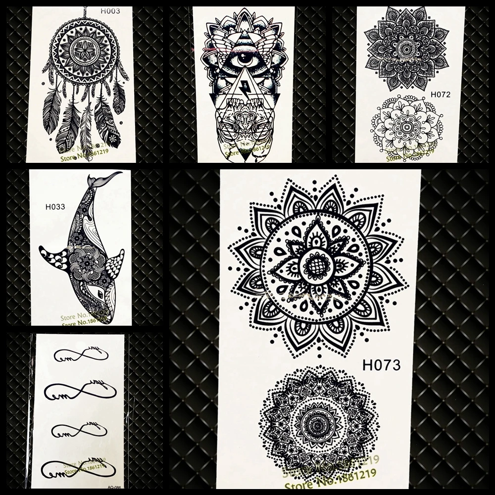 Waterproof Temporary Tattoo Sticker Women Flash Tattoo Mandala Design ...