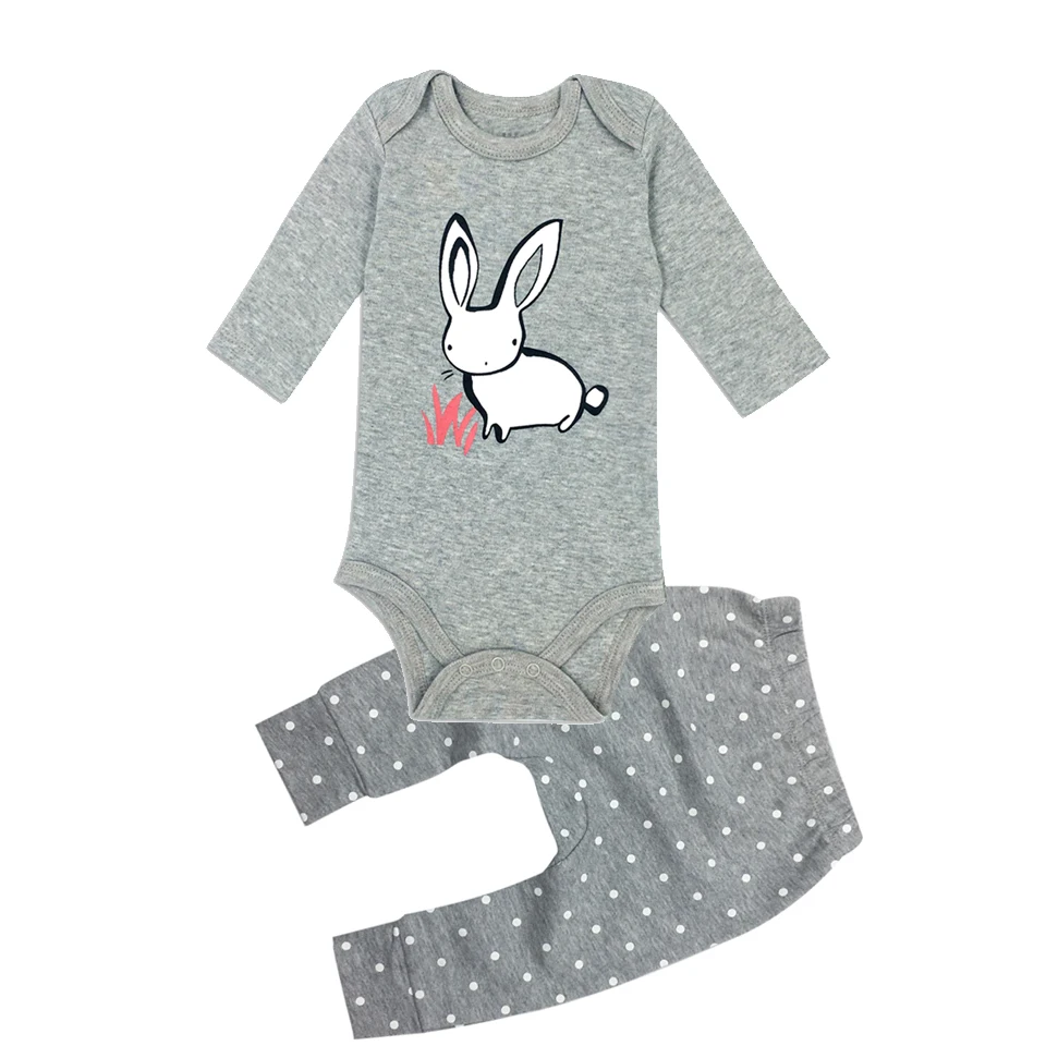2018 kids clothes girl baby rabbit long sleeve cotton casual suits baby ...